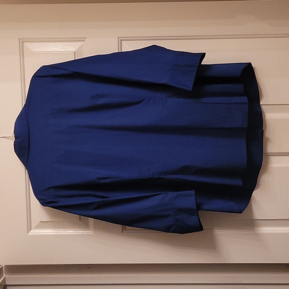 Washington | Tops | Royal Blue Color Button Up Dress Shirt With Quarter ...